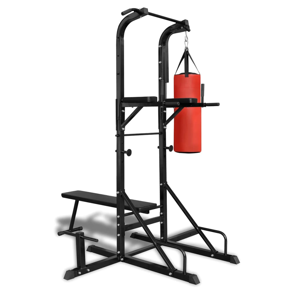 Power Tower with Sit-up Bench and Boxing Bag - Multi-Functional Fitnes ...